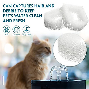 50 Pieces Pet Fountain Filter Cat Replacement Foam Filters Replacement Fits for Pet Fountain Filters Multiple Pet Fountain Foam Filters Cat and Dog Fountain Foam Filters