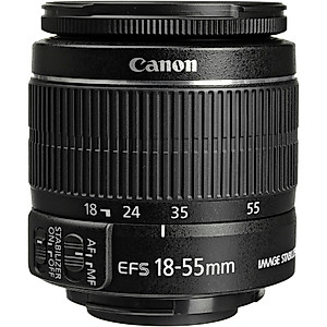 Canon EF-S 18-55mm f/3.5-5.6 is II Lens (2042B002) + Filter Kit + Backpack + 64GB Card + Lens Pouch + Card Reader + Tripod + Memory Wallet + Cap Keeper + Cleaning Kit + Hand Strap + More (Renewed)