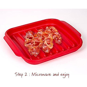 Decor Microsafe Bacon Cooker One Size Red