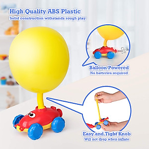 Vanmor Power Balloon Car Toy for Kids, Children Inertial Balloon Powered Car Science Intelligence Education Toy, DIY Inflatable STEM Balloon Pump Cars Racer Kit Gift for Boys Girls