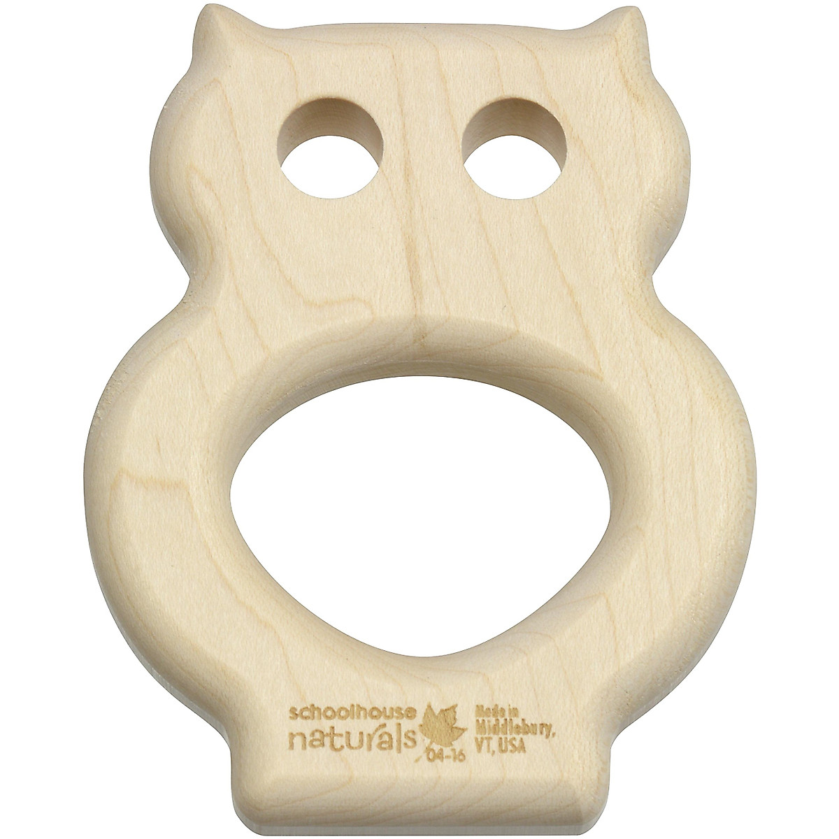 Owl Shaped Maple Teether - Made in USA