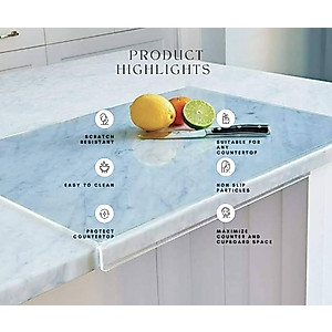 T.H.G. 18"x 24" ACRYLIC CUTTING BOARD WITH COUNTER LIP BY JUMBL,Clear