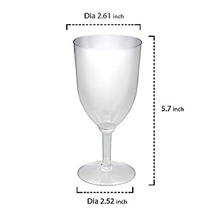 Party Essentials WINEBOX-6 Hard Plastic 1-Piece Wine Glass, 8-Ounce Capacity, Clear (Case of 48)