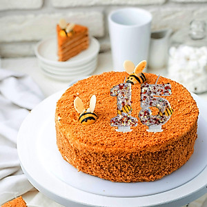 Bee Number 1 Candle Birthday Girl First 1 Cake Topper Birthday Candles Bees Cake Decorations Honey Bee Cupcake Toppers Happy Bee Day Decor