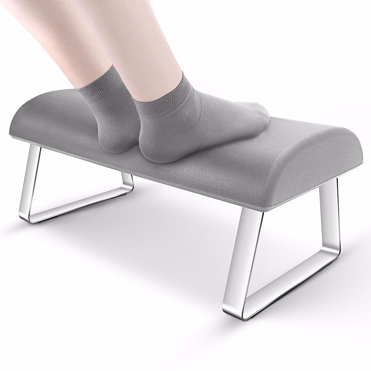 Foot Rest Under Desk for Office Use, Feet Rest for Under Desk Footstool Office Footrests, PU Self-Skinning Foam Foot Stools, Soft and Comfortable, Gray