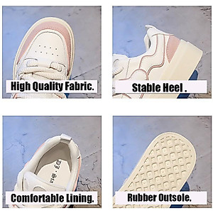 Cubicbee Women's Platform Lace up Sneaker Daddy Shoes,Non-Slip Mesh Breathable Running Tennis Shoes Casual Gym Workout Walking Shoes (Pink,5)