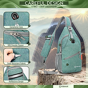 ZOMAKE Small Sling Bag, Travel Sling Backpack, Waterproof Hiking Cycling Crossbody pack for Men Women(Army Green)