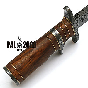 PAL 2000 KNIVES HUN-9157 Handmade Damascus Steel 15 Inches Knife With Sheath Twist Pattern