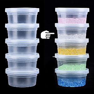 16 Pack 4.5 oz Slime Storage Containers for Slime, Foam Ball Storage Containers with Lids, 2pcs Mixing Spoon 3pcs Slime Tools for Slime DIY Art Craft Making Homemade