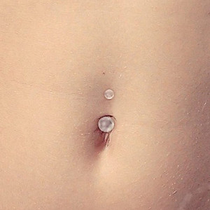 QWALIT 14g Clear Belly Button Rings Bioflex Plastic Belly Ring Navel Piercings Retainers for Work Surgery 3/8" 10mm