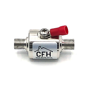 Clever Family Homes Coaxial RG6 Surge Protector Kit with Jumper Cable, Ground Wire, Spare GDT, and Male-to-Male Adaptor