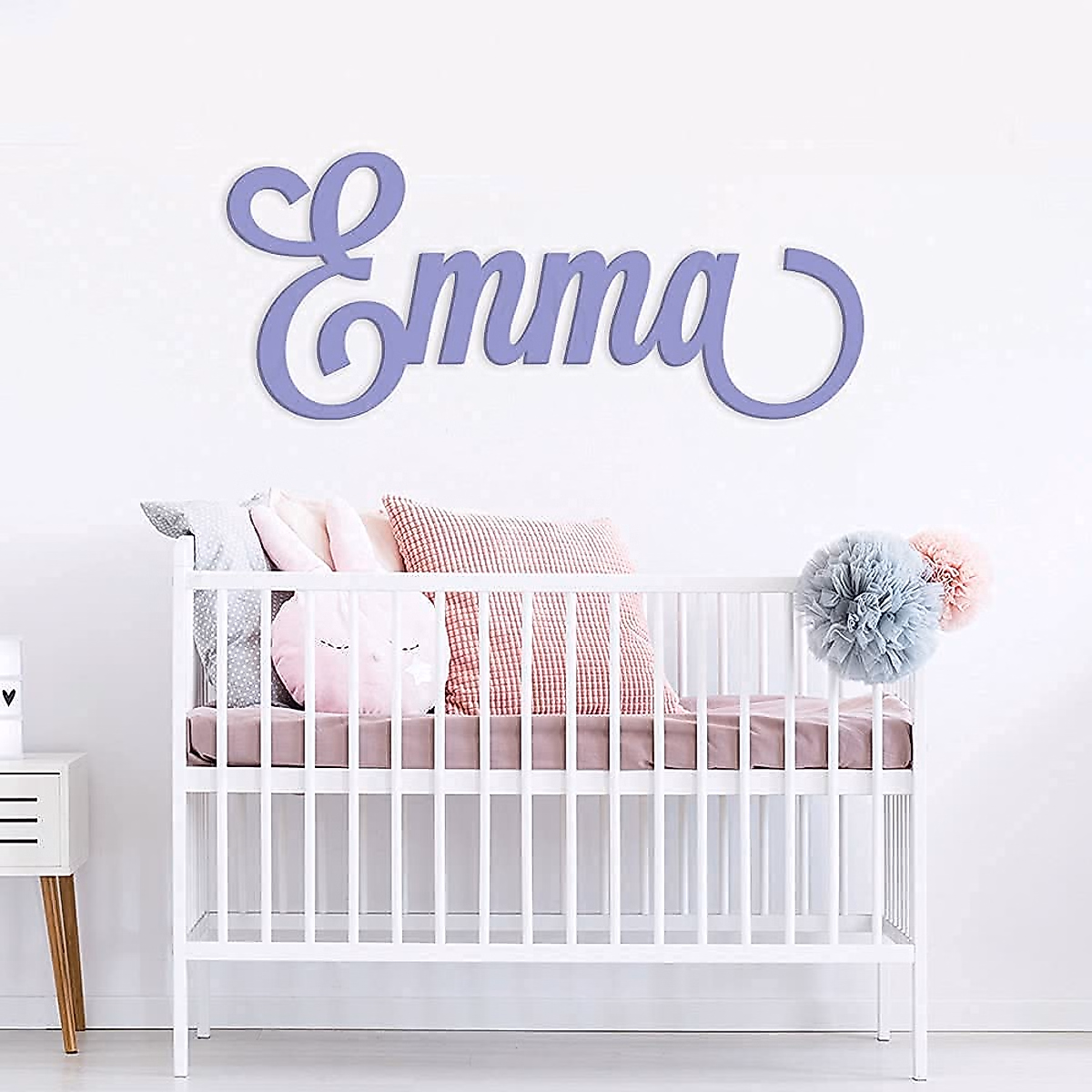 Personalized Custom Wooden Name Sign - CHARLOTTE Font Baby Name Sign For Nursery and Wall Decor (12"-55" Wide) - PAINTED Wood Letter Nursery Decor - Wall Art For Girl or Boy Room By 48 Hour Monogram