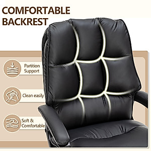 ZSQN Comfy Office Chair Soft and Double Padded Computer Desk Chairs for Long Hours Executive Office Chair with Height Adjustment Work Chairs for Home Office Black