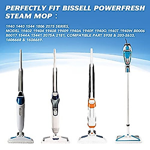 Steam Mop Replacement Pads Compatible with Bissell Powerfresh Steam Mop 1940 1806 1544 1440 2075A 2685A Series, Part # 5938 & 203-2633, 1606668 & 1606669 (4-white)