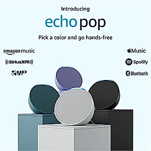Amazon Echo Pop (newest model), Our smallest Alexa speaker, Fits in any room, Glacier White