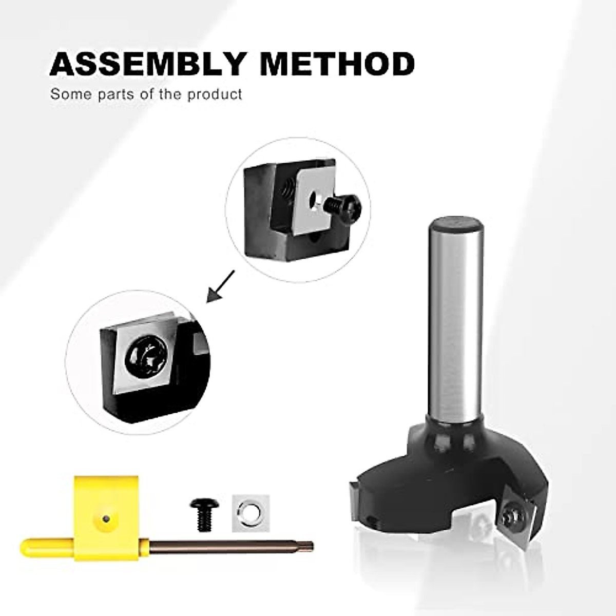CNC Spoilboard Surfacing Router Bit， 1/2" Shank，3 Wing，2"Cutting Diameter.Adopt Carbide.Professional Woodworking Tools