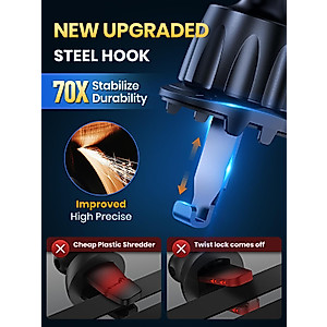 TOPK 2-Pack Phone Holders for Your Car [Wider Clamp & Metal Hook] Car Phone Mount [Thick Cases Friendly] Air Vent Clip Cell Phone Holder for Smartphone, iPhone, Automobile Cradles Universal