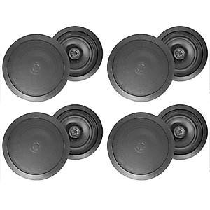Rockville (8) HC85 Black 8" 700 Watt in-Ceiling Home Theater Speakers 8-Ohm