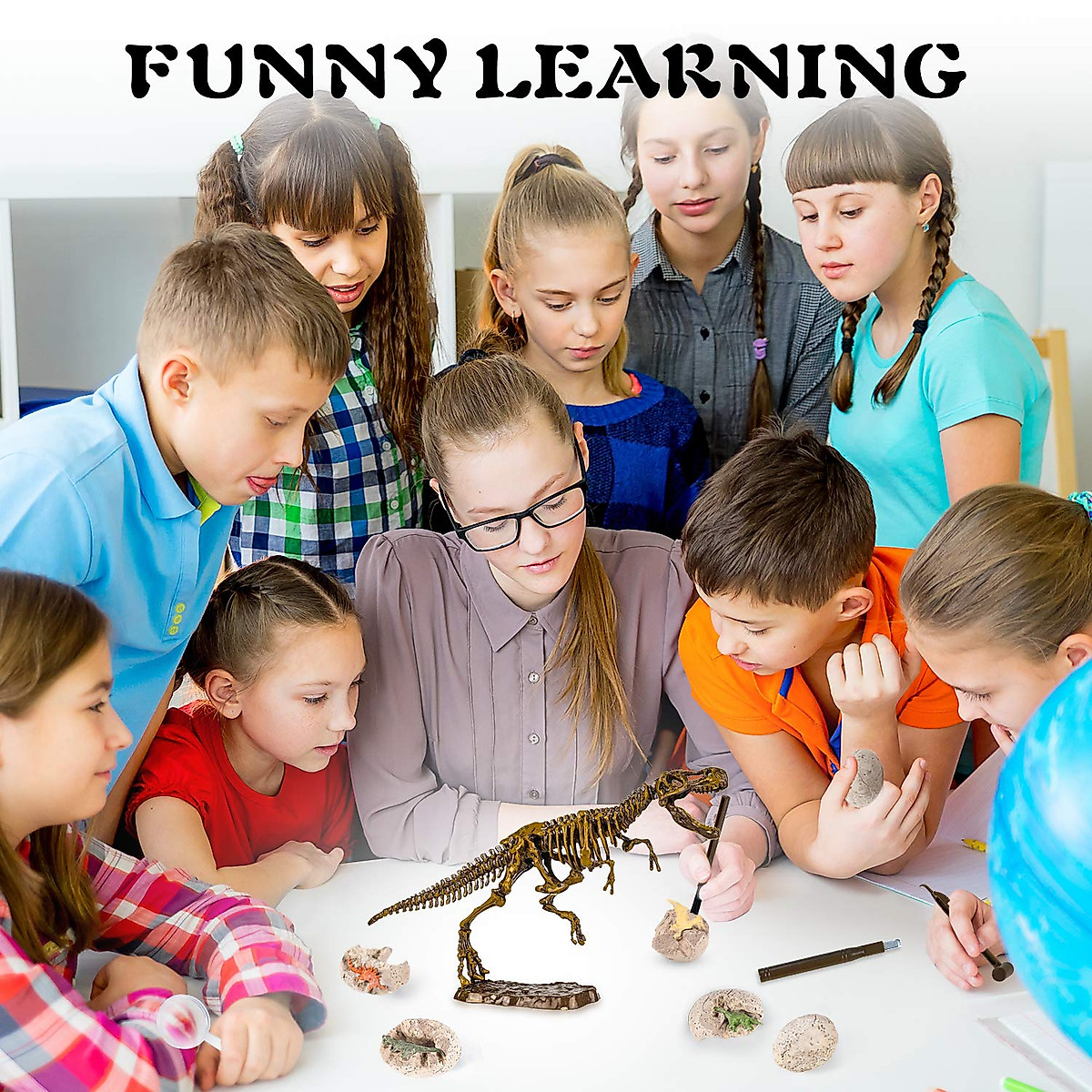 Dinosaur Fossil Digging Kit for Kids, Dinosaur Eggs Excavation Dig Kit, Dinosaur Toys for Kids 5-7 8-12, Great Birthday for Boys and Girls