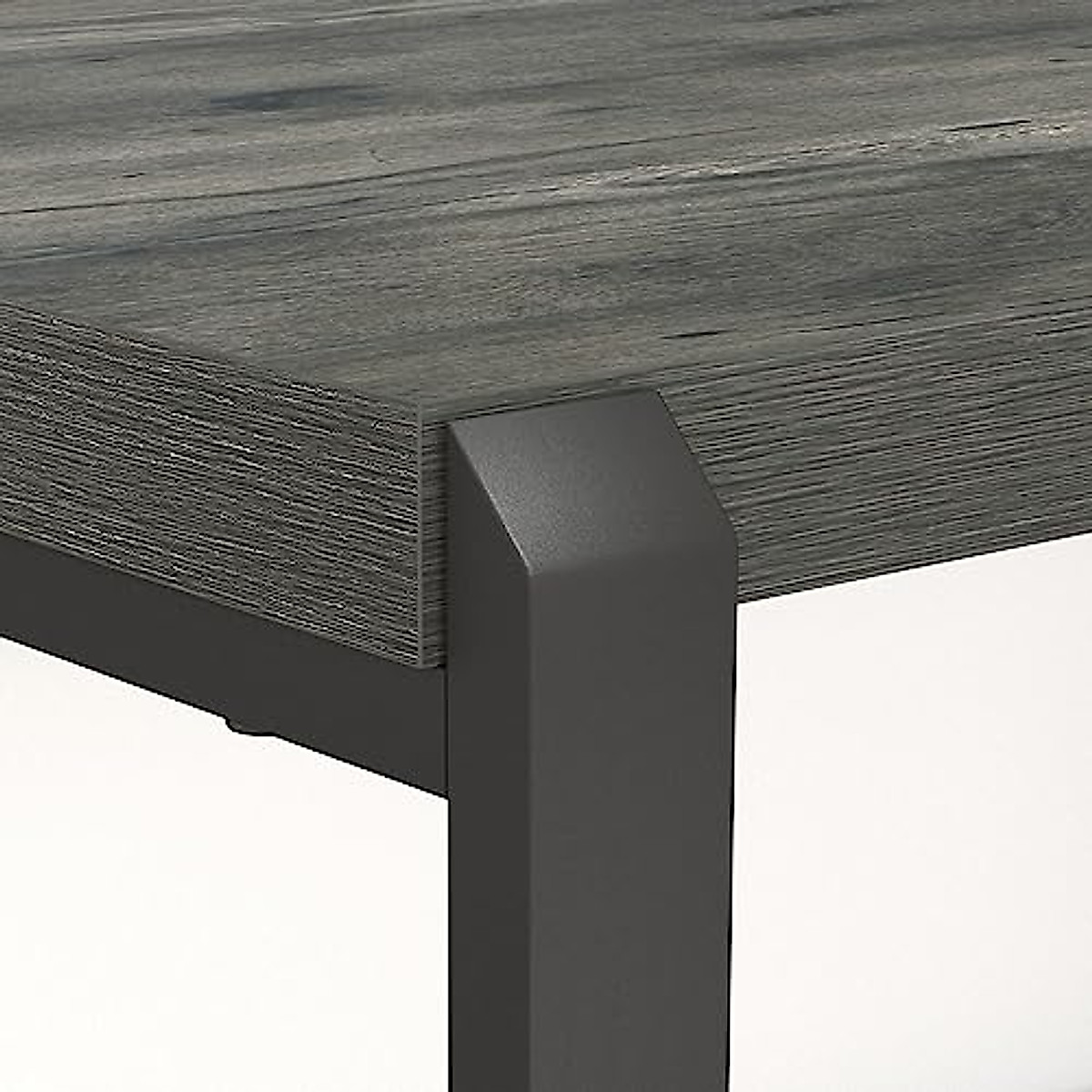 EXCEFUR Industrial Computer Desk with Shelves, 55 inch Rustic Wood and Metal Work Study Writing Table for Home Office, Grey