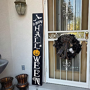 Halloween Stencils for Painting on Wood Door Sign Reusable Large Holiday Stencil for Crafts Canvas Wall Shirts Cookie Drawing Paint Decorating (Halloween Sign)