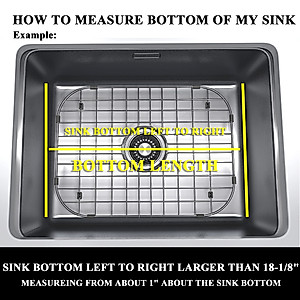 Alonsoo Kitchen Sink Grid and Sink Protectors, 25-1/8" x 12-7/8" Stainless Steel Sink Grate Sink Grids for Bottom of Kitchen Sink Centered Drain with Corner Radius1-1/2", Stainless Steel