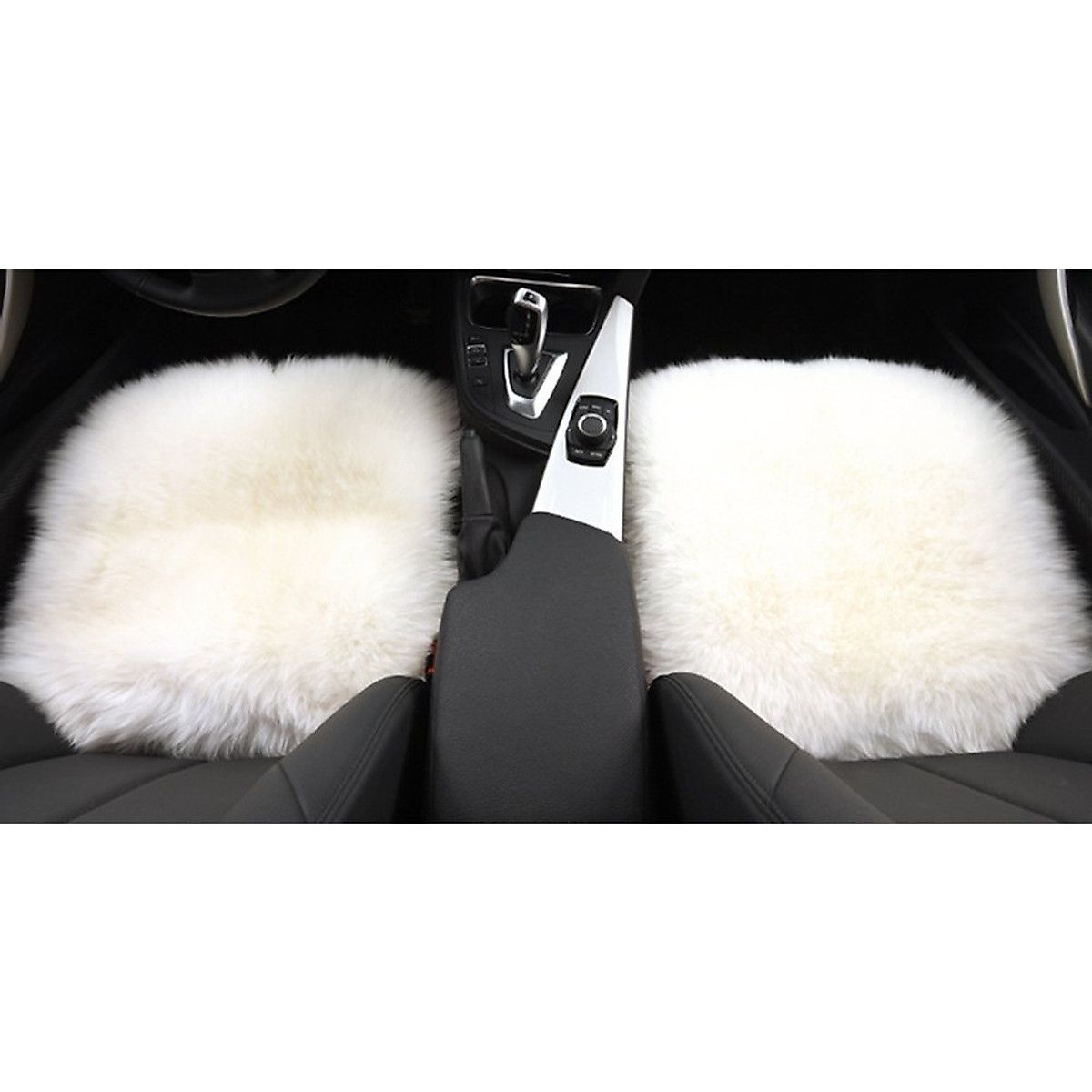 MelinSam18 Inch Australia Genuine Sheepskin Car Seat Cushion Covers Chair Pad One Seat Cover for car, Office Chair, or Plane (White)