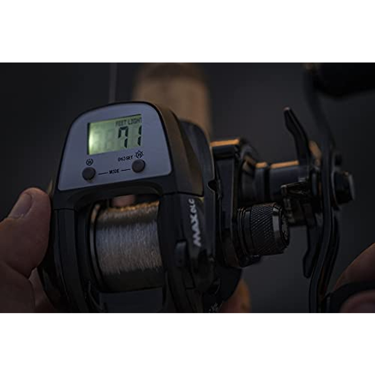 Abu Garcia MaxToro Digital Line Counter Low Profile Baitcast Fishing Reel, Black, 50LP