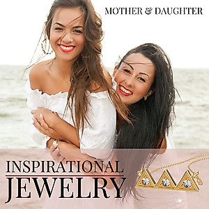 Creatique Sterling Silver 925 Daughter Necklace, 18 Karat Gold Plated, Inspirational Quote, Meaningful Gift for Daughter, Birthday, Graduation, Mother Daughter Jewelry