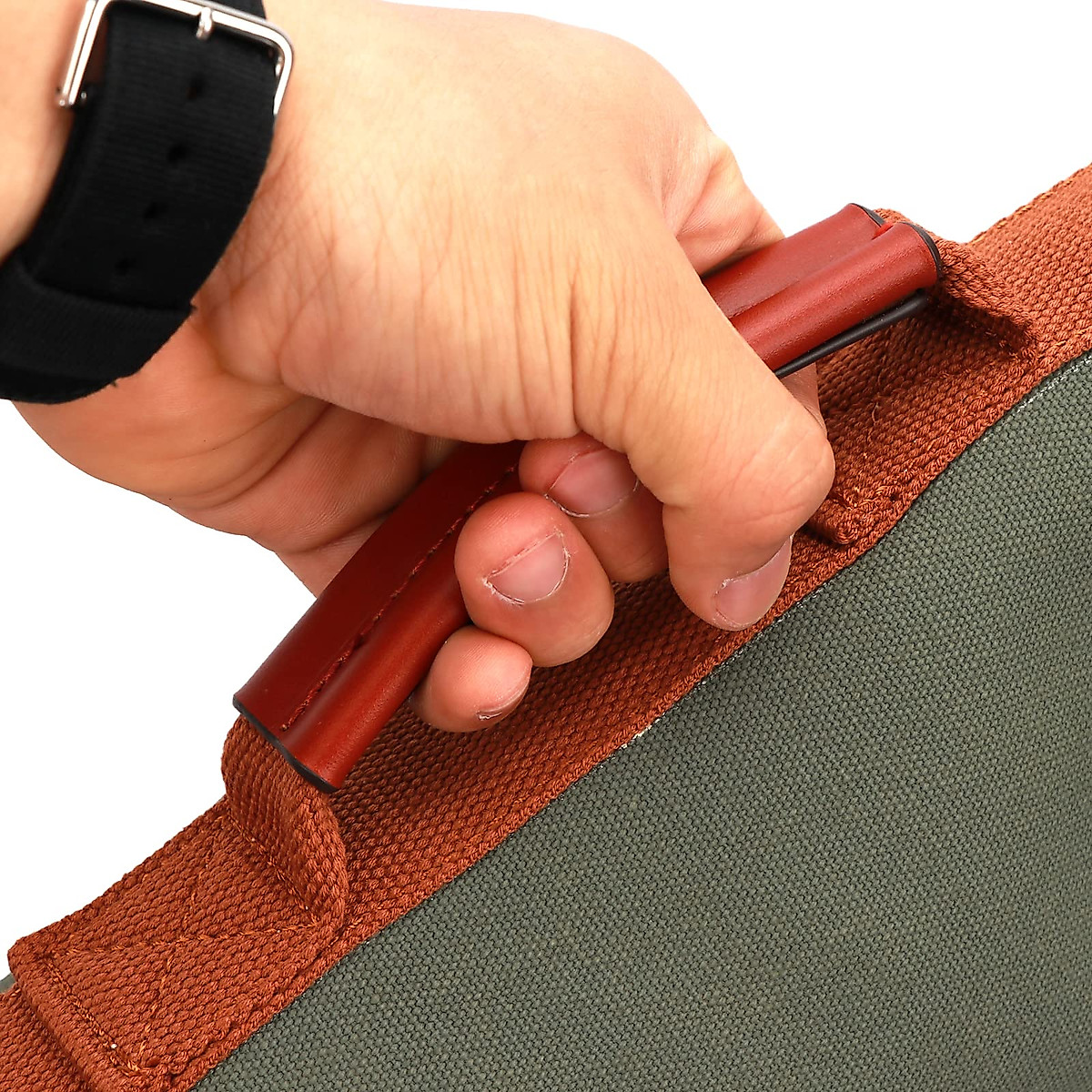 TOURBON Lightweight Golf Bag Practical Golf Travel Club Carrier Case with Golf Accessory Pouch - Green