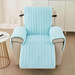 N/A Recliner Chair Protector, Stretch Armchair Couch Arm Rest Cover, Thicken Soft Warm Plush Armchair Slipcover, for Recliner, Chair, Sofa,F