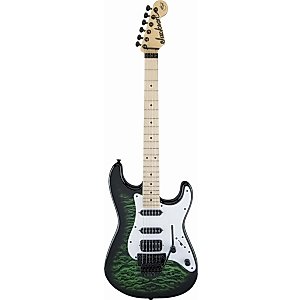 Jackson X Series Signature Adrian Smith SDXQM Electric Guitar - Transparent Green, Maple Fingerboard