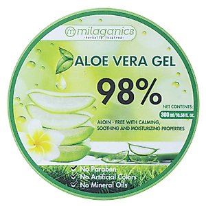 ORGANIC ALOE VERA GEL SUNBURN RELIEF AND VITAMIN E with NATURAL INGREDIENTS, HERBAL ESSENCES, ANTI-AGING, PROVIDE MOISTURE NON-STICKY FEELING, PREVENT DRY, FLAKY SKIN, MOISTURIZING GEL FACE 300ml