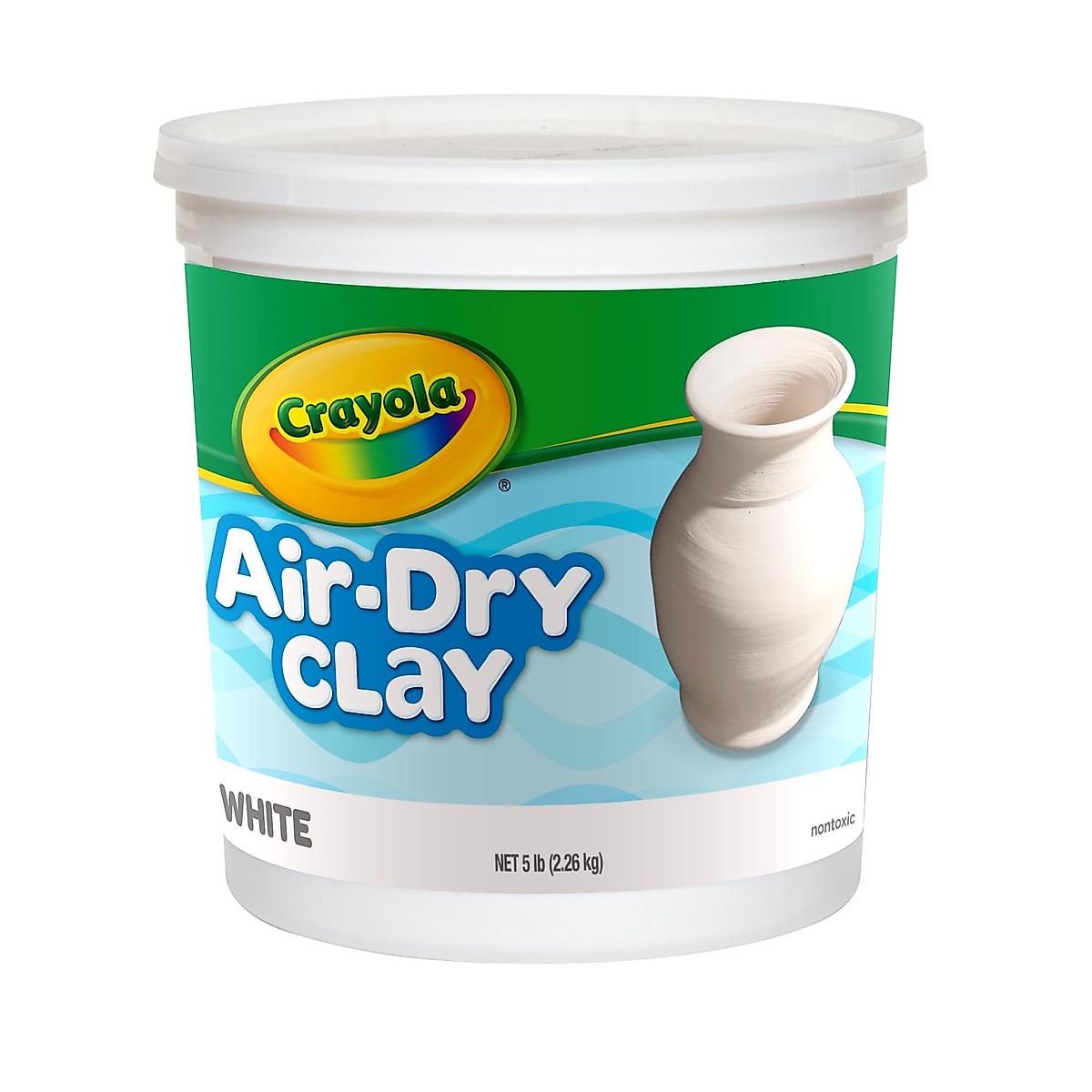 Crayola Air Dry Clay Bucket, No Bake Clay for Kids, Modeling Clay Alternative, 5 lb Resealable Bucket, White