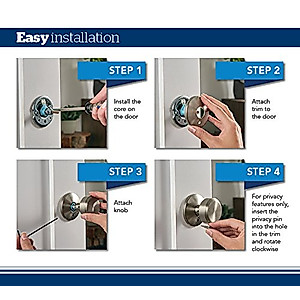 Schlage Custom FC172 PLY 622 KIN Plymouth Non-Turning Knob with Kinsler Trim, Matte Black