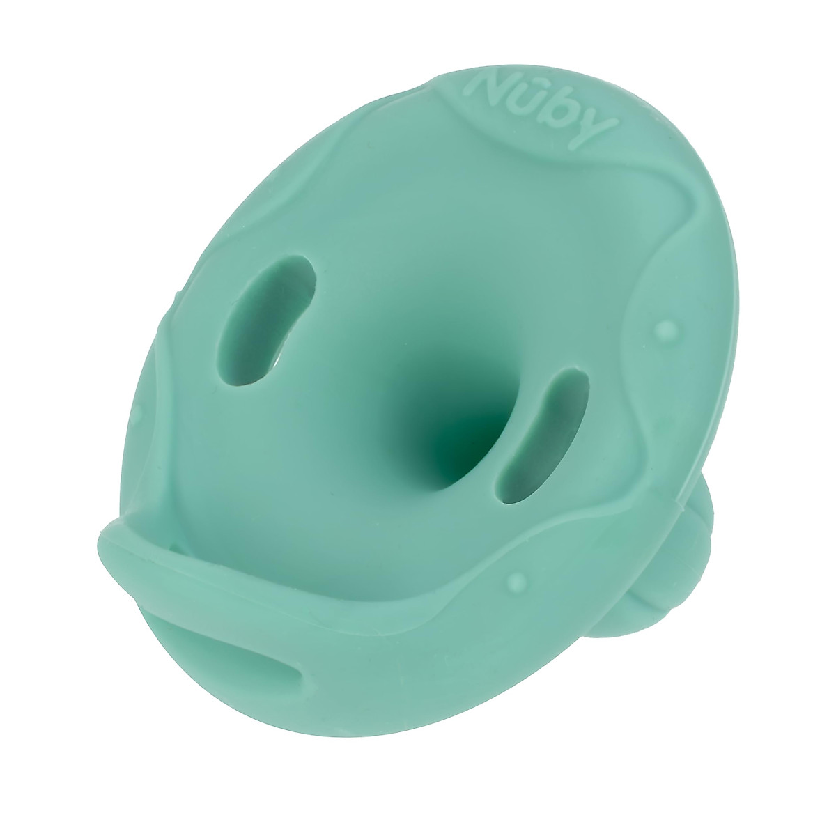 Nuby 2 Piece 100% Silicone Natural Cherry Shape Pacifiers, 0-6 Months, Blue/Green or Pink/Purple