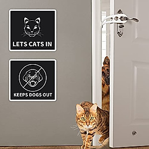 Cat Door Interior Door - Ellasdan Cat Door Latch Keeps Dogs & Kids Out of Litter & Food, Cat Door Stopper Flexible Cat Door Holder Cat Gate One Piece No Measuring