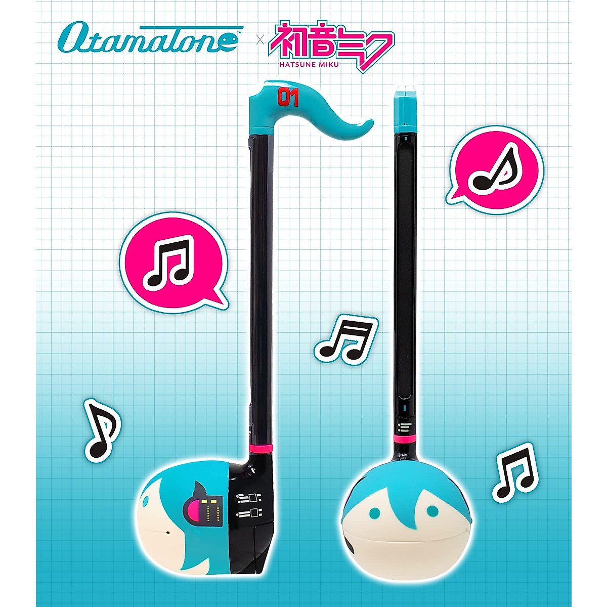 Otamatone Classic Hatsune Miku Vocaloid [Officially Licensed] Japanese Character Electronic Musical Instrument Portable Synthesizer from Japan Maywa Denki for Children Kids and Adults Gift