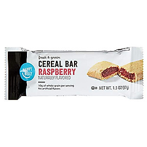 Amazon Brand - Happy Belly Fruit & Grain Cereal Bars, Raspberry, 8 Count