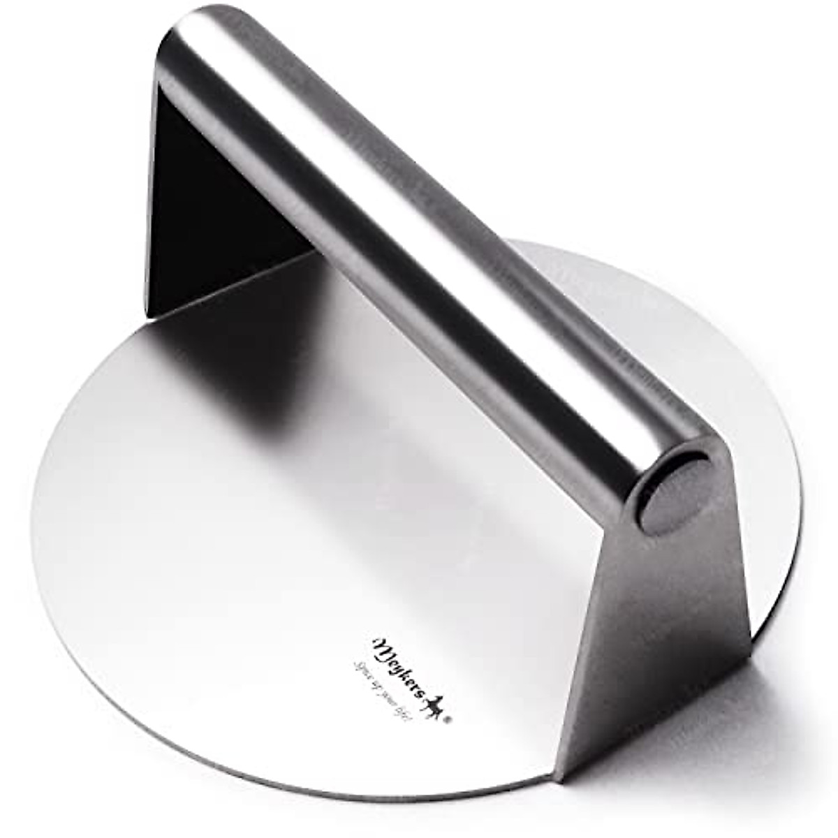 Meykers Smash Burger Press 6.3” Burger Smasher | for Griddle Grill Pan Skillet | Weight Gain Flat Presser Smashburger Maker 304 Stainless Steel | Meat Bacon Sandwich Panini | Tool Kit for BBQ Lover