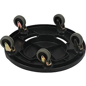 (2 Pack) 18" Trash Can Dolly with Wheels, Black Garbage Roller Base, Transports 20, 32, 44 and 55G Brute Containers