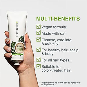 Biolage All-In-One Multi-Benefit Shampoo Scrub | Cleanses, Detoxifies & Gently Exfoliates Scalp | For All Hair Types | Vegan | 8.45 Fl. Oz.