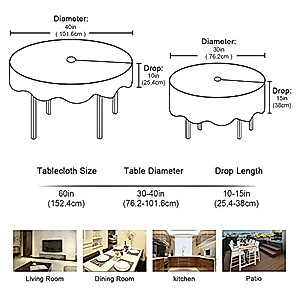 Kigai Zen Basalt Stones on Wood 60 Inch Round Tablecloth with Zipper Umbrella Hole Washable Spillproof Table Cloth Decorative for Picnic,Camping,Indoor and Outdoor