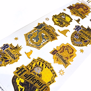 Paper House Productions Harry Potter Hogwarts House Crests Shiny Foil Enamel Effect Sticker Sheet for Crafts, Scrapbooking & Collecting