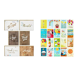 Hallmark Thank You Cards and Birthday Cards Assortment (68 Cards with Envelopes)