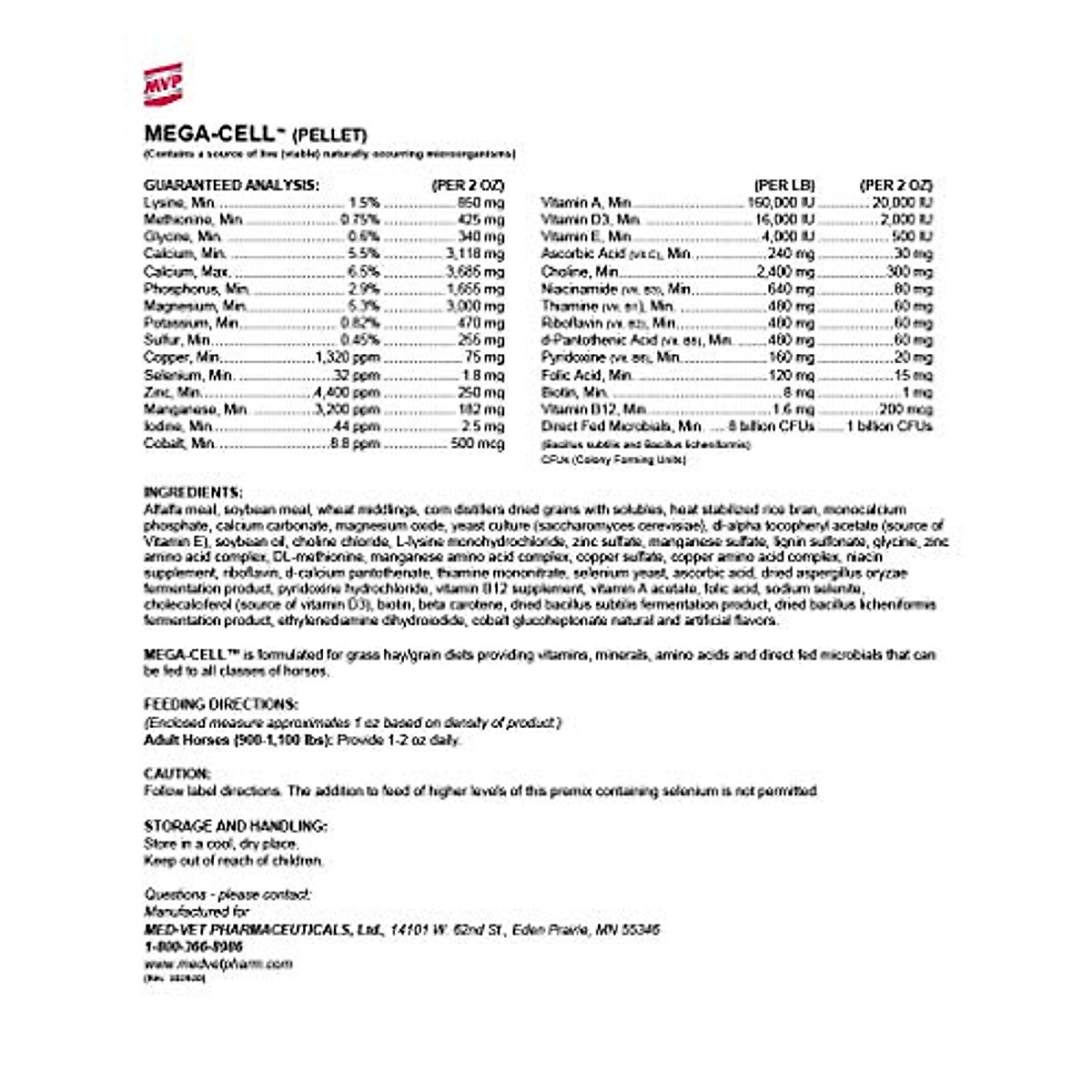 Mega-Cell (10lb) Balanced Vitamin & Mineral Support for Horses