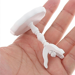 Miniature Dollhouse End Table 1:12 Scale Wooden Furniture Round Side Tea Table Model for Dollhouse Living Room Scene Decoration Gift (White)