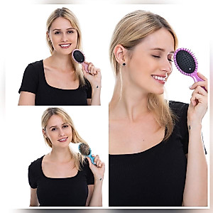 Toddler Detangler Hair Brush Travel Detangling Brushes 3Pcs Women Valentines Day Best Gift Small Wet Hair Brush For Baby Kids Pocket hairbrush Pro, for Curly Hair, Wet Dry Hair Tangle Brush