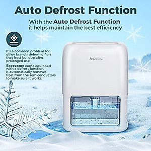 BREEZOME 60 OZ Dehumidifiers for Home, Dual-Semiconductor Quiet Dehumidifier with Timer Sleep Mode Auto-Off 7 Colors Light Portable Small Dehumidifiers for Bathroom, Cloakroom, RV