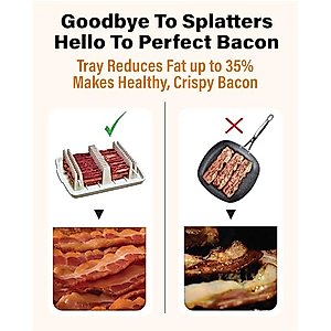 Emson Bacon Wave TRTAZ11A, Microwave Bacon Cooker, New, 9.96" x 8.03" x 0.37" (Length x Width x Height), White